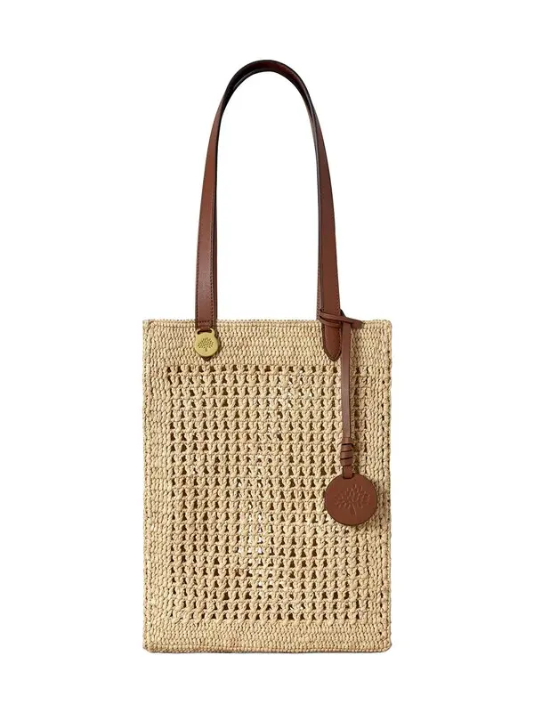 Mulberry Small Raffia Crochet Tote Bag - White
