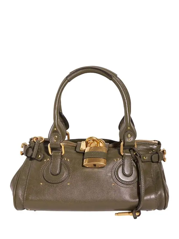 Chloé Medium Leather Spin Tote Bag - Green