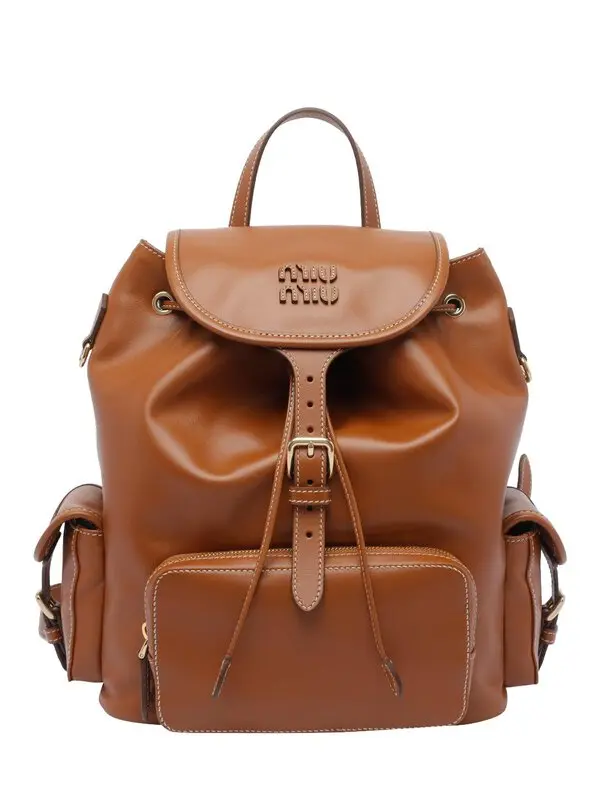Miu Miu Calf Leather Backpack - Brown