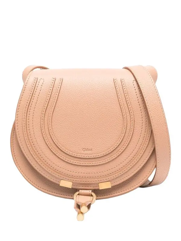 Chloé Marcie Small Leather Shoulder Bag - Beige