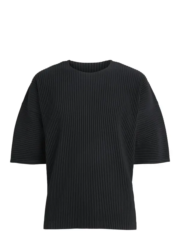 Issey Miyake Pleated Short-sleeve T-shirt - Black