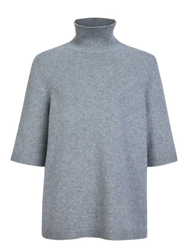 Alaïa Cashmere-blend High-neck Sweater - Grey