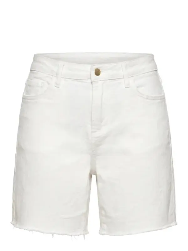 ADRIFT CLOTHING Denim Cut Off Shorts With Frayed Hem - White