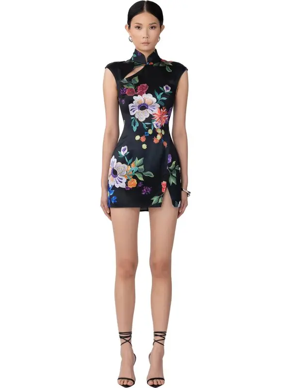 SAU LEE Devon Mini Dress - Black Multi