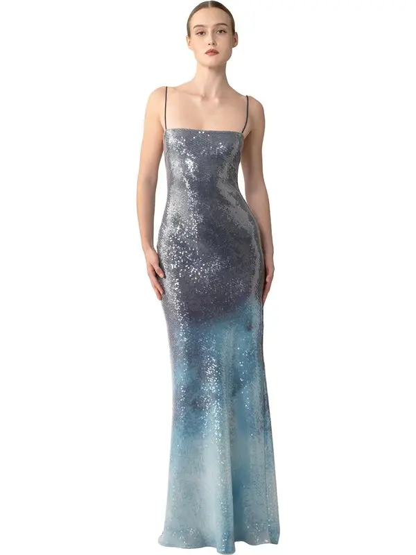 SAU LEE Melrose Sequin Gown - Blue Multi