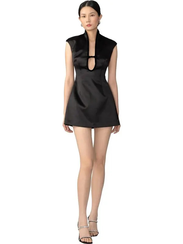 SAU LEE Leah Mini Dress - Black