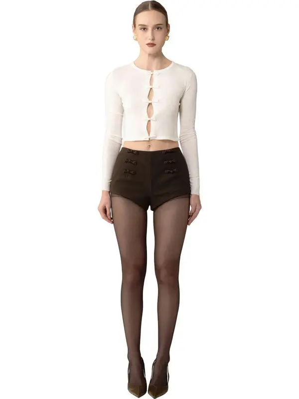 SAU LEE Niki Suede Shorts - Espresso