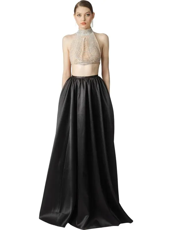 SAU LEE Zahara Maxi Skirt - Black