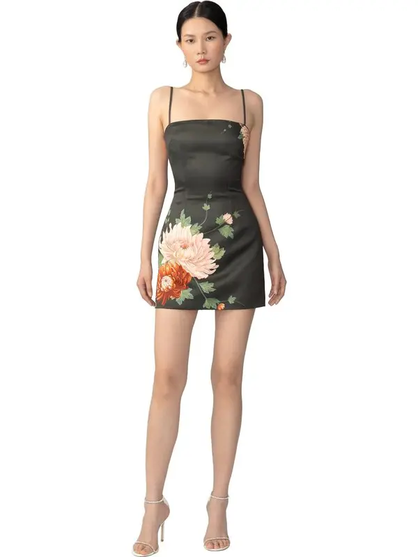 SAU LEE Piper Mini Dress - Darkmoss