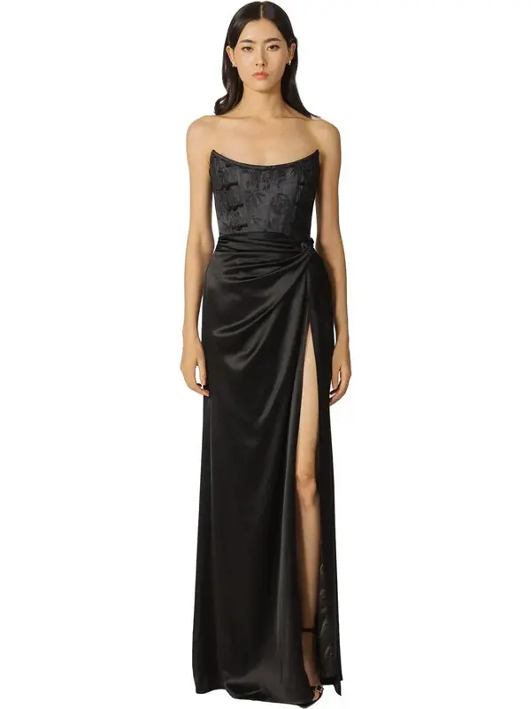 SAU LEE Julia Jacquard Gown - Black