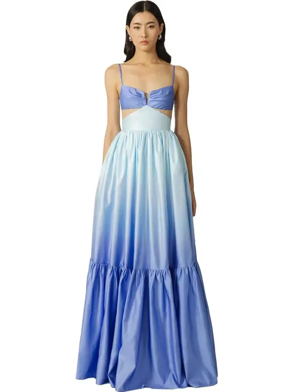 SAU LEE Nova Satin Gown - Blue Ombre