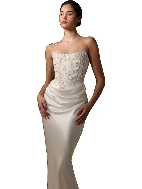 SAU LEE Blair Lace Dress - White