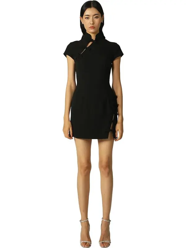 SAU LEE Iris Mini Dress - Black