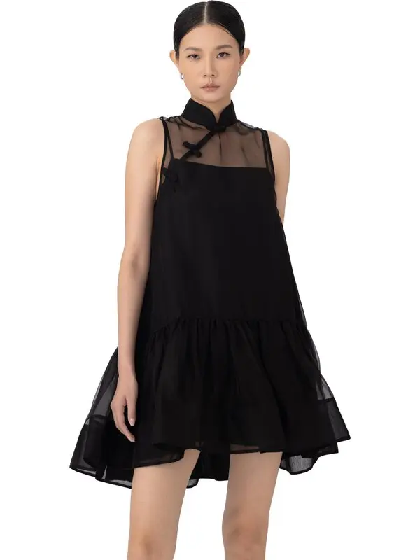 SAU LEE Nissa Mini Dress - Black