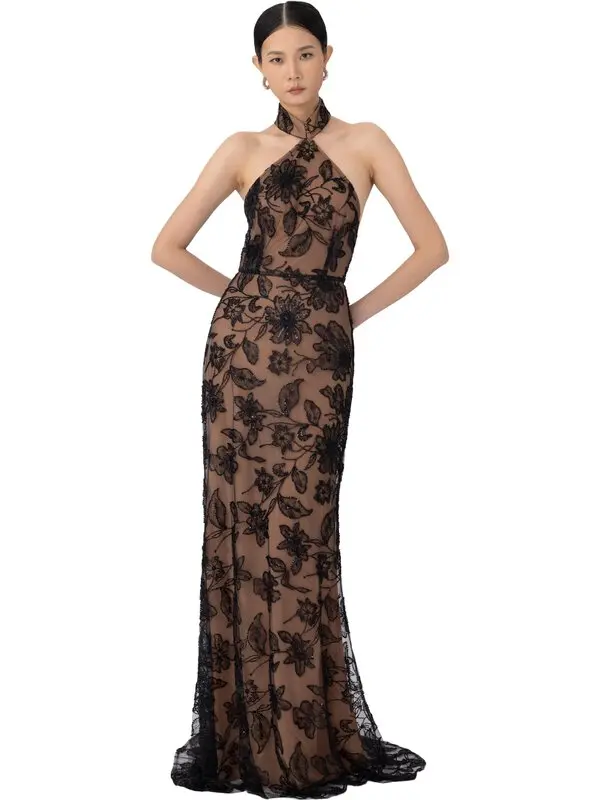 SAU LEE Adelaide Embellished Gown - Black
