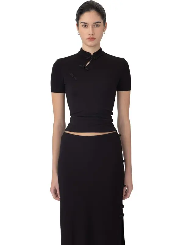 SAU LEE Timo Jersey Top - Black
