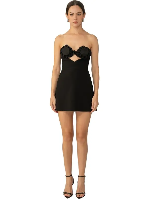 SAU LEE Eve Mini Dress - Black