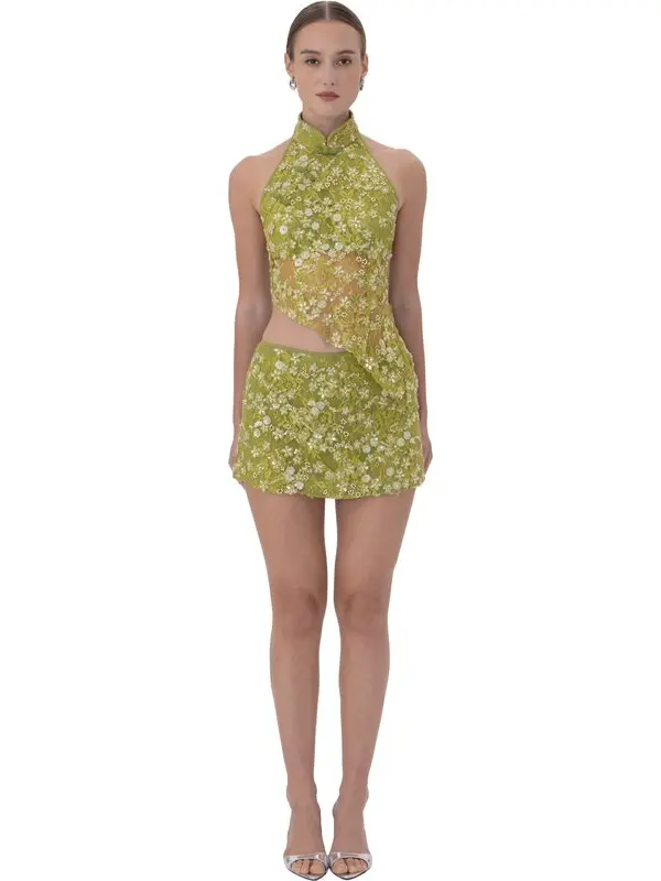 SAU LEE Tilly Beaded Set - Green Emerald