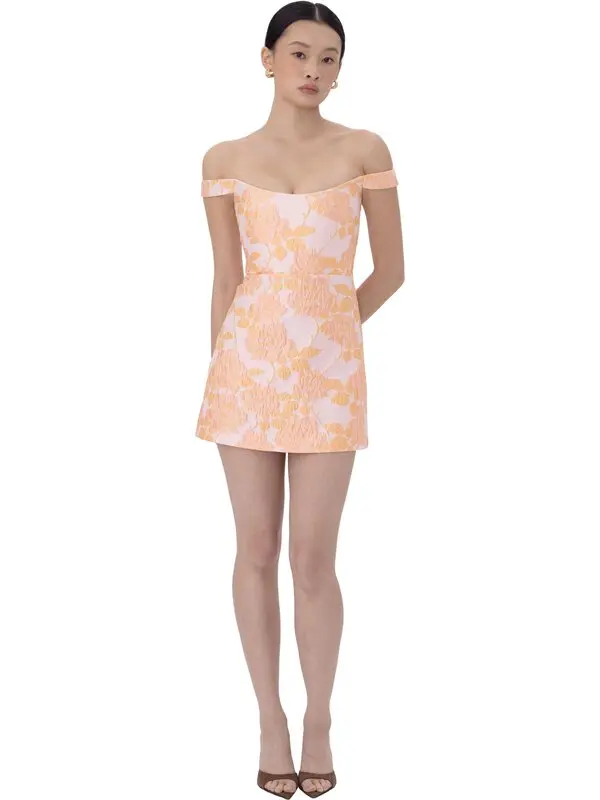 SAU LEE Alice Mini Dress - Peach Pink