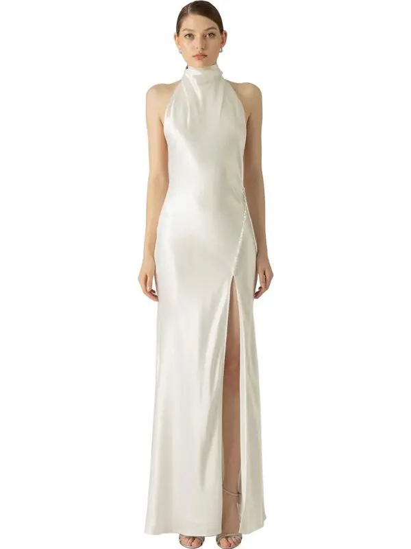SAU LEE Penelope Backless Satin Gown - Ivory