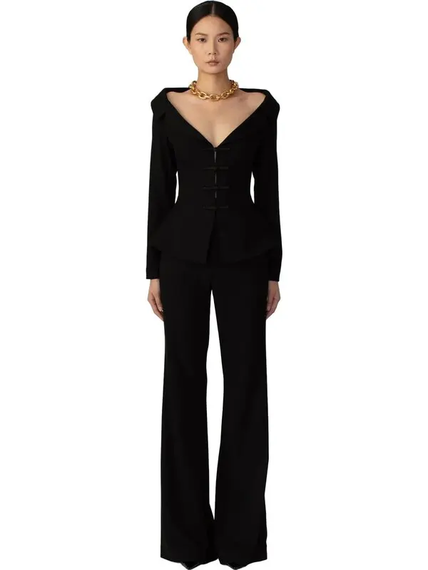 SAU LEE Nicola Twill Pants - Black
