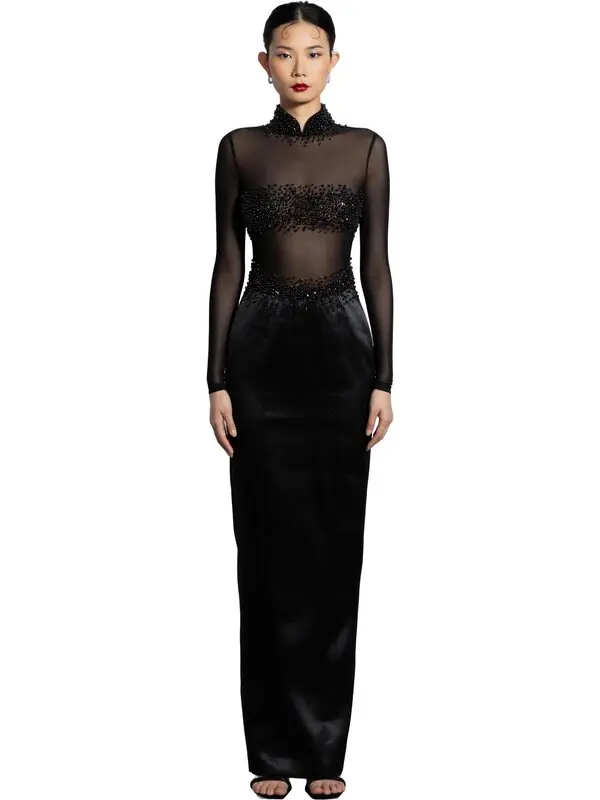SAU LEE Po Gown - Black