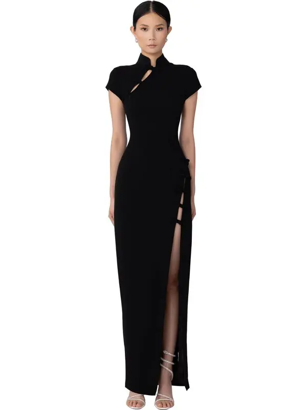 SAU LEE Isabella Maxi Dress - Black