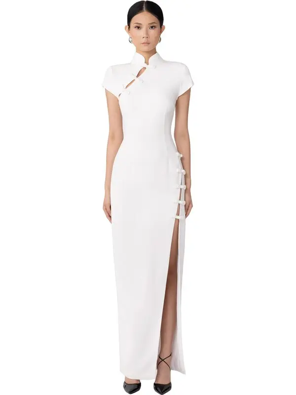 SAU LEE Isabella Maxi Dress - White