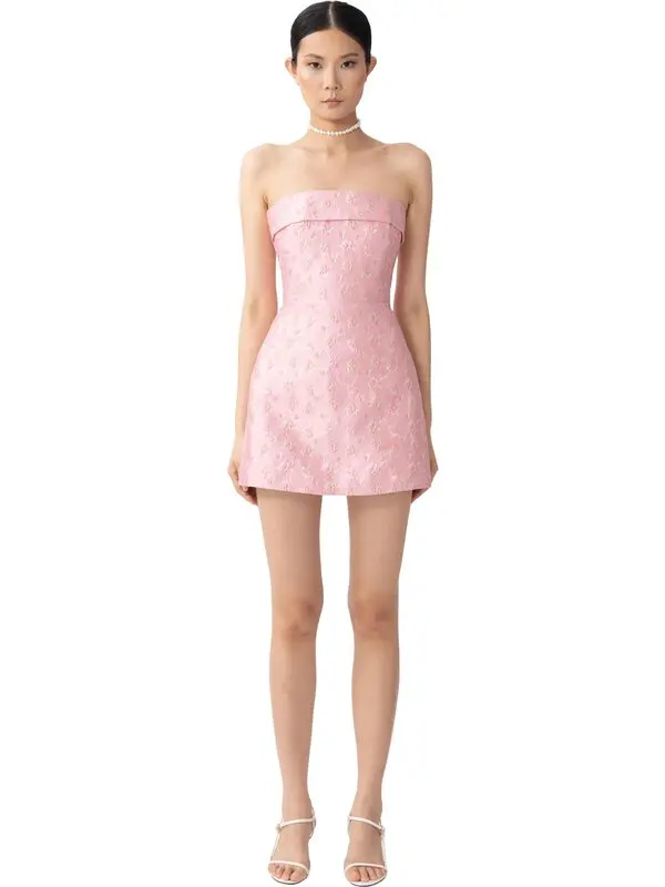 SAU LEE Jodie Jacquard Mini Dress - Dynasty Pink