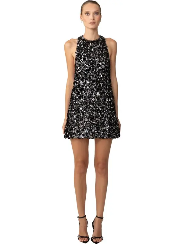 SAU LEE Whitney Mini Dress - Black Silver