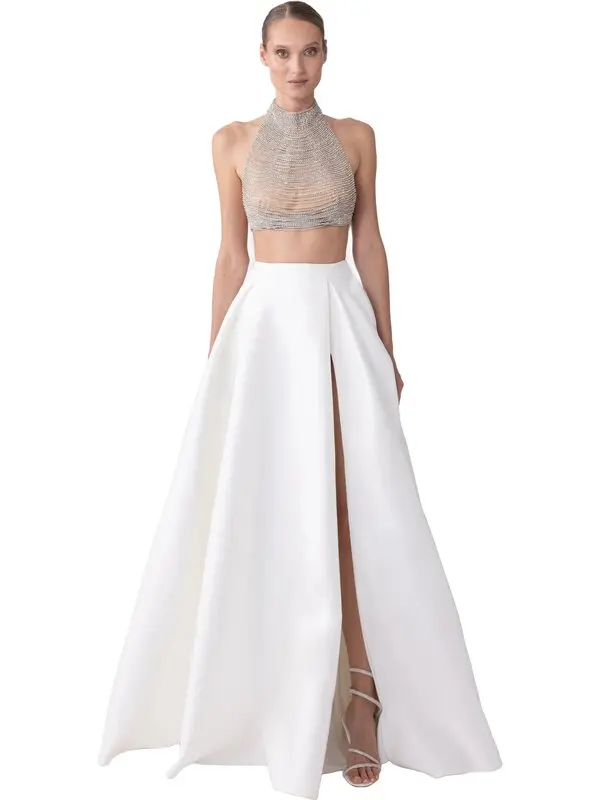 SAU LEE Lucie Maxi Skirt - White