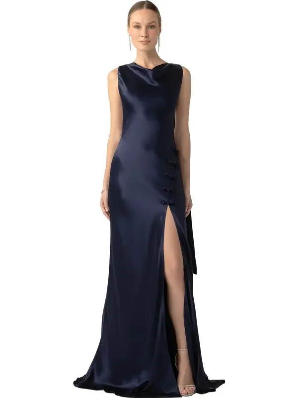 SAU LEE Priscilla Gown - Navy