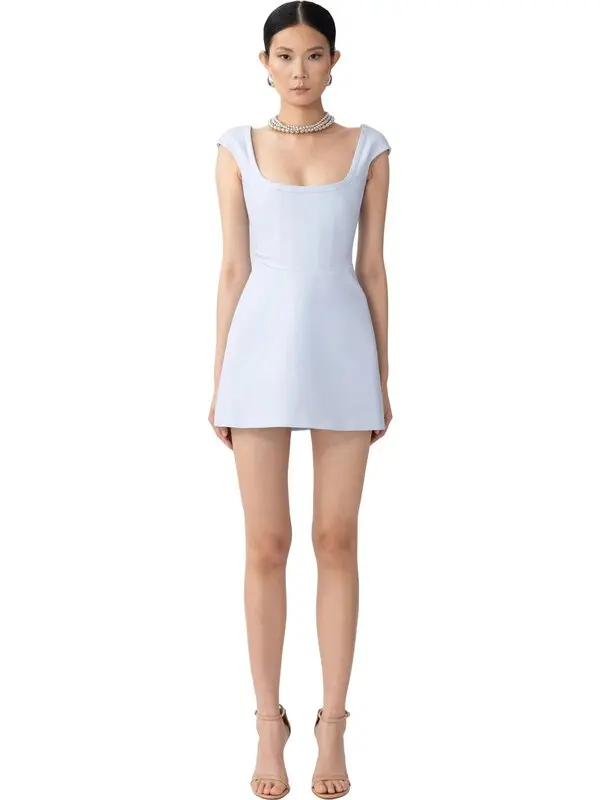 SAU LEE Bryn Mini Dress - Pastel Blue
