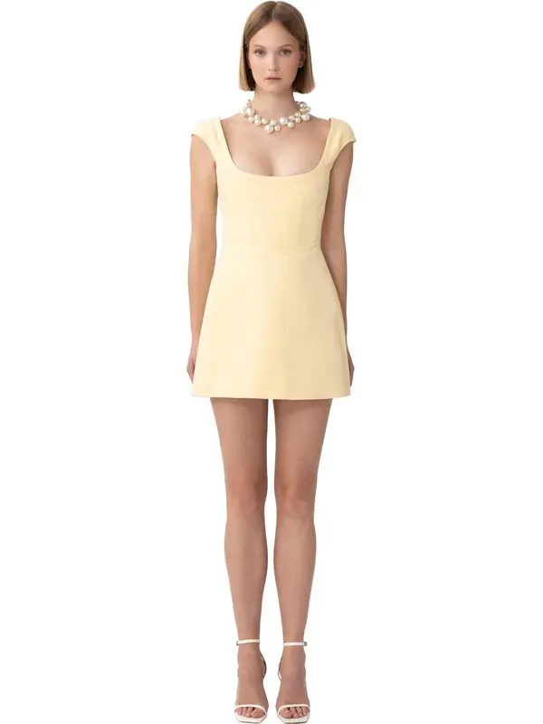 SAU LEE Bryn Mini Dress - Butter Yellow