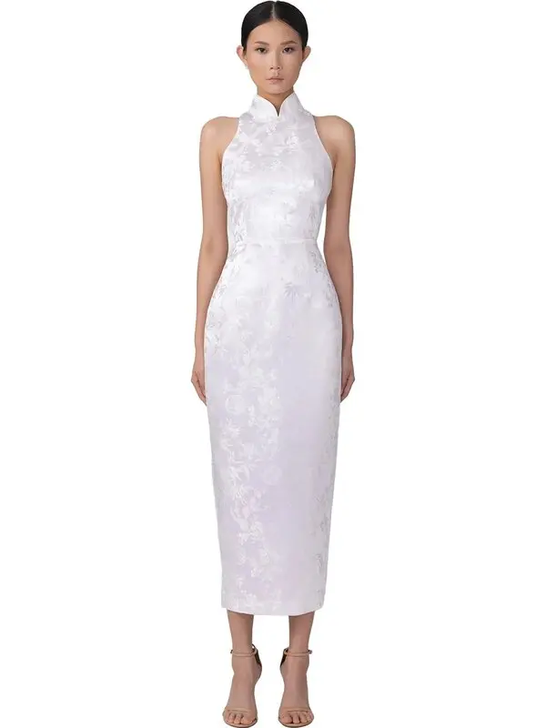 SAU LEE Jill Chinese Jacquard Pencil Dress - Ivory