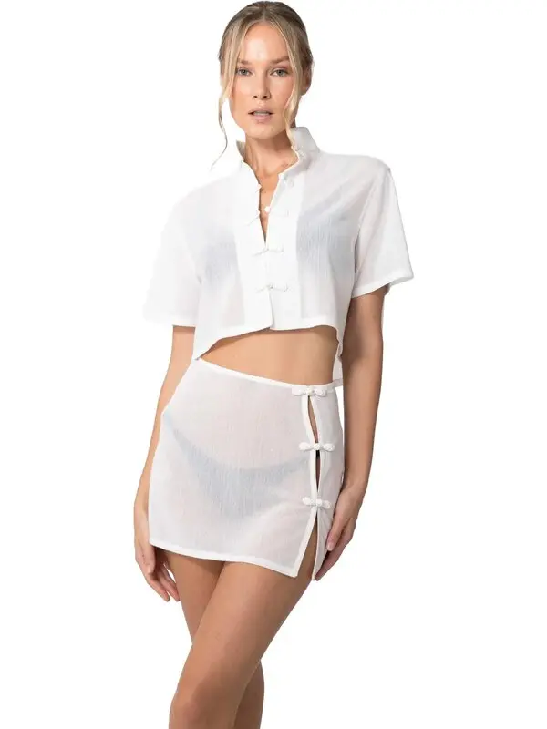SAU LEE Devi Mini Skirt - White