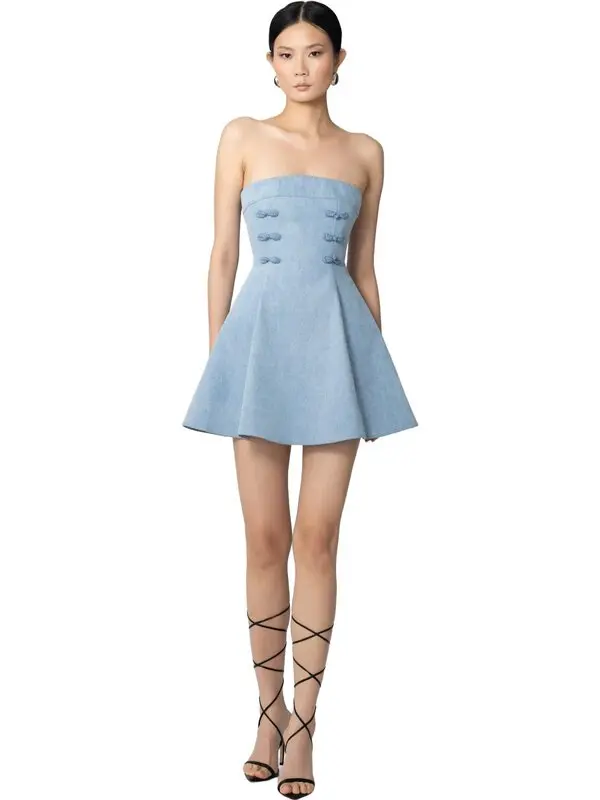 SAU LEE Denim Mini Dress - Light Denim