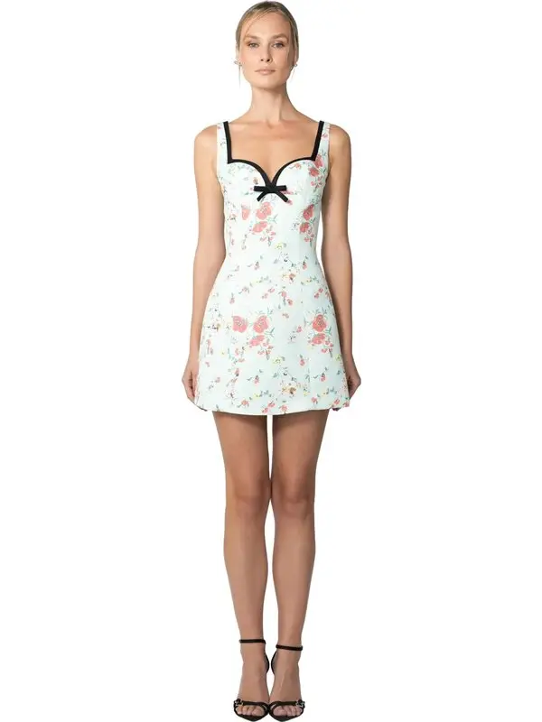 SAU LEE Mabel Mini Dress - Mint Multi