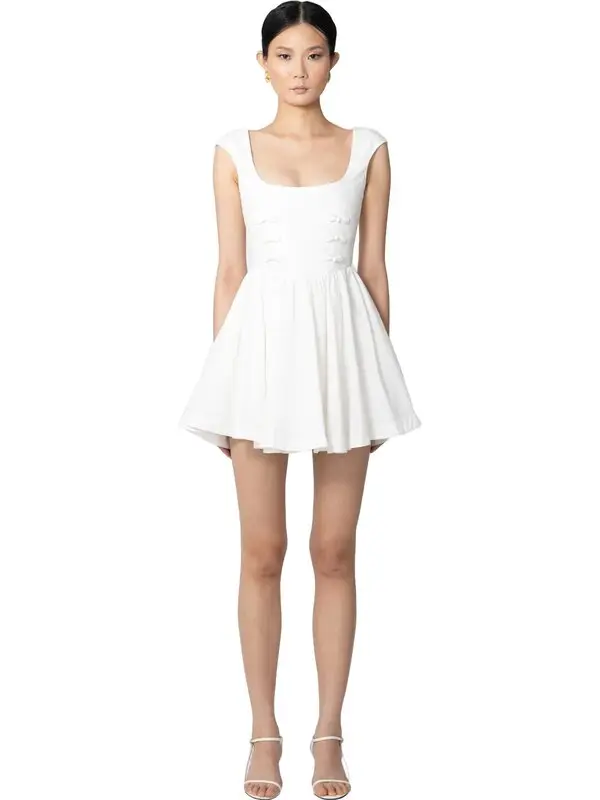 SAU LEE Holly Mini Dress - White