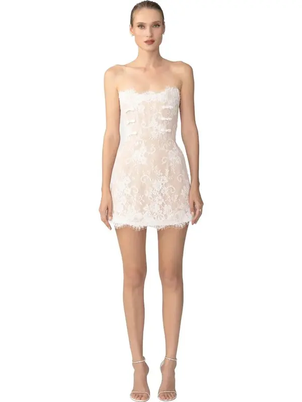 SAU LEE Sasha Lace Mini Dress - White