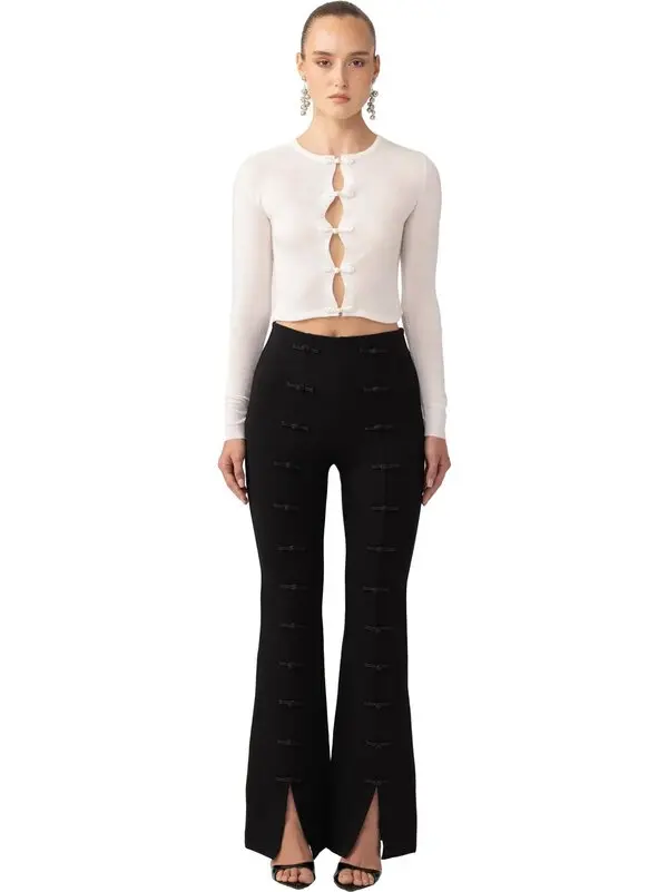 SAU LEE Drew Pant With Knot Detailing - Black