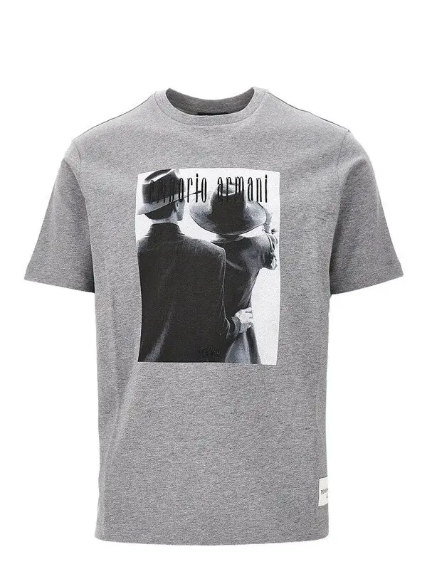 Emporio Armani Icon Photographic Print T-hirt - Grey