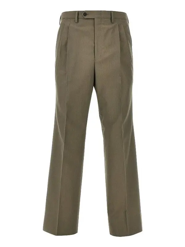 Prada Wool-blend Pants With Darts - Grey