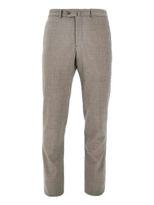 Emporio Armani Textured Wool Tailored Pants - Grey