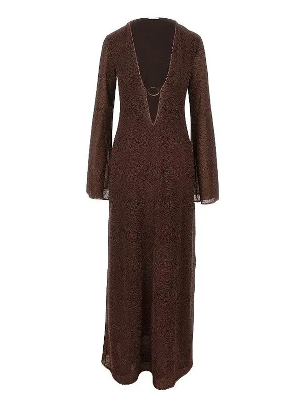 Oseree Lumière Long Kaftan Dress - Brown