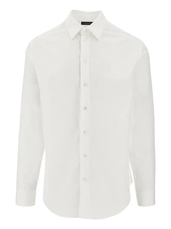 Emporio Armani Poplin Hirt - White