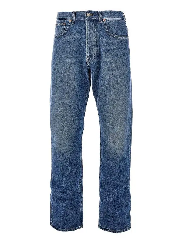 Valentino Garavani Regular Fit Straight Leg Jeans - Blue