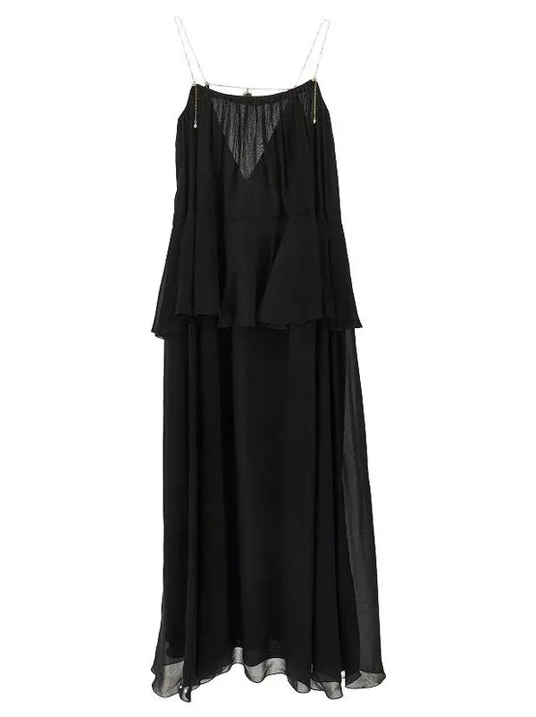 Chloé Silk Georgette Sleeveless Maxi Dress - Black