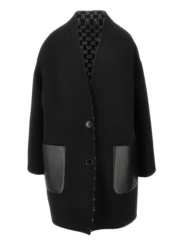 Gucci Wool And Silk Reversible Coat - Black