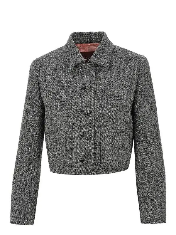 Gucci Wool Grisaille Short Jacket - Black